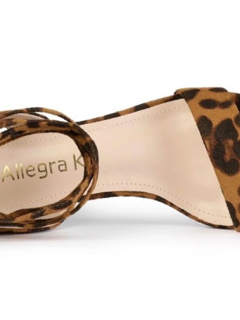 Allegra K | Shoes | Leopard Print Laceup Block Heel Sandals | Poshmark